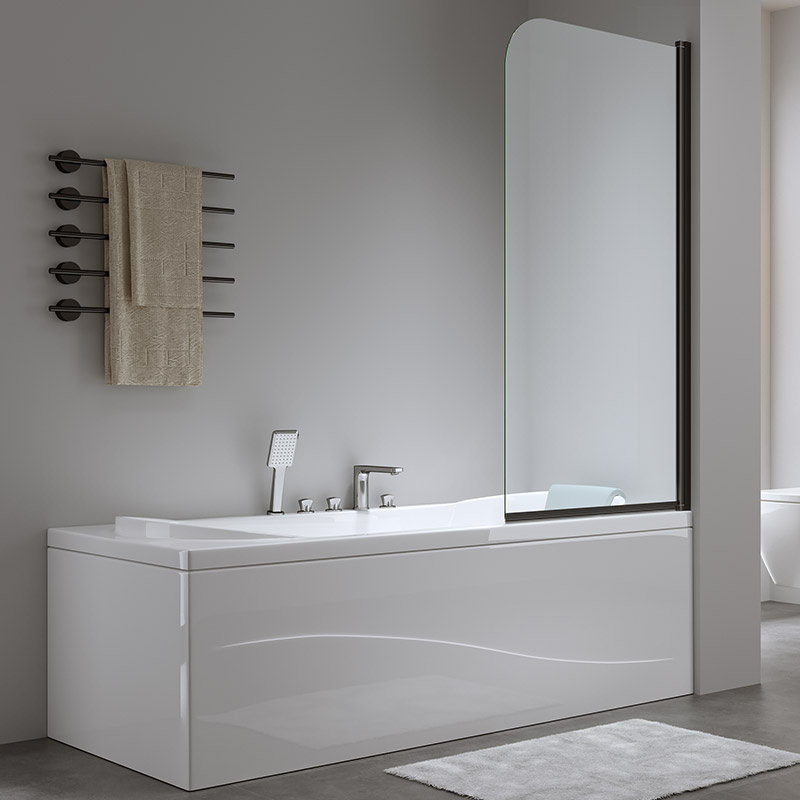 PARAWAN NAWANNOWY PR01 CZARNY 80x140 CM 6 MM - sklep Hydrosan.eu